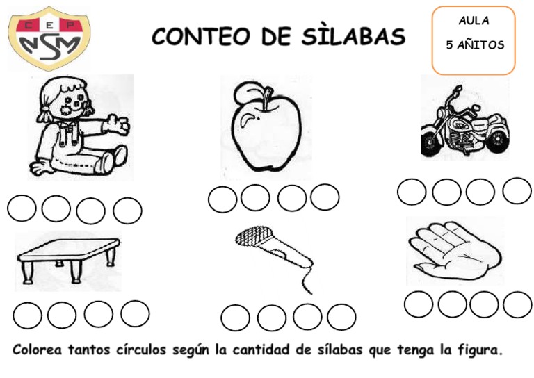Hoja de Aplicacion de Conteo de Silabas | PDF