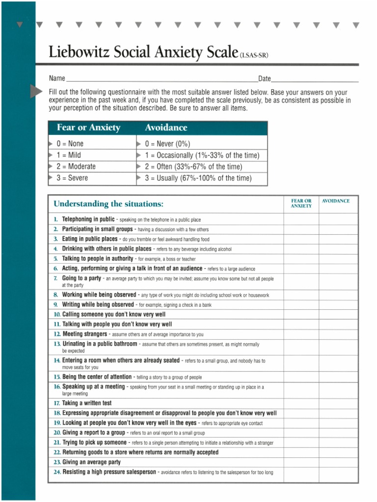 Liebowitz Social Anxiety Scale PDF | PDF