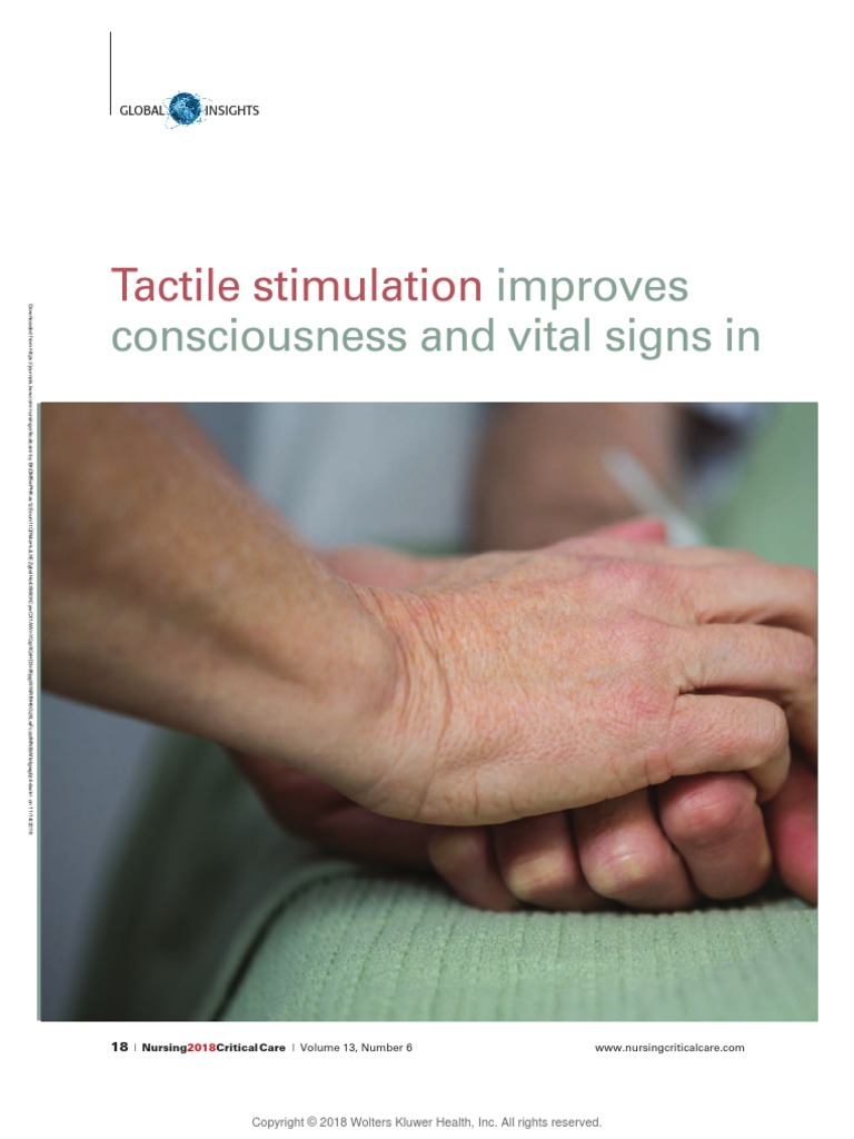 Tactile Stimulation Improves Consciousness And.3 | PDF | Traumatic ...