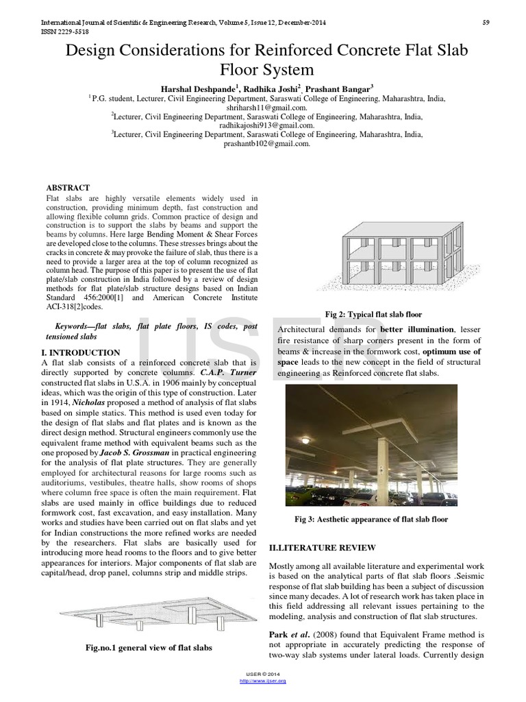 Design Considerations For Reinforced Concrete Flat Slab Floor System ...