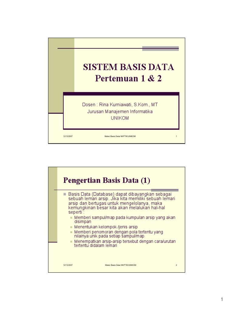Sistem Basis Data | PDF | Sains & Matematika | Teknologi & Rekayasa