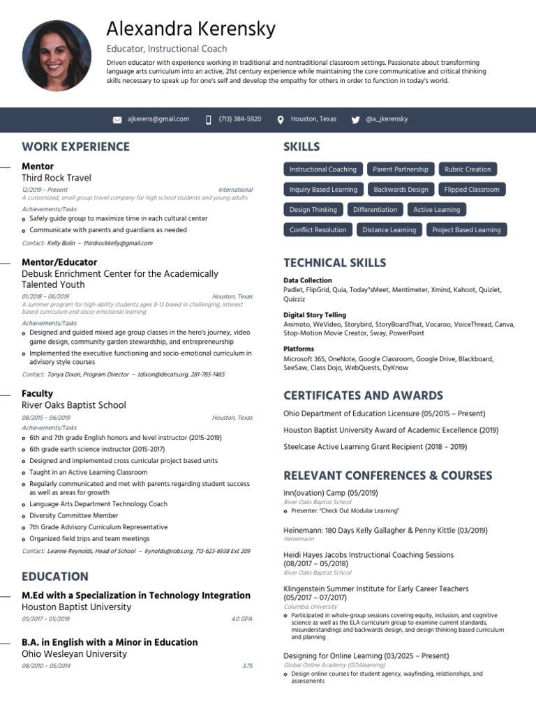 Alexandras Resume | PDF | Curriculum | Educational Technology