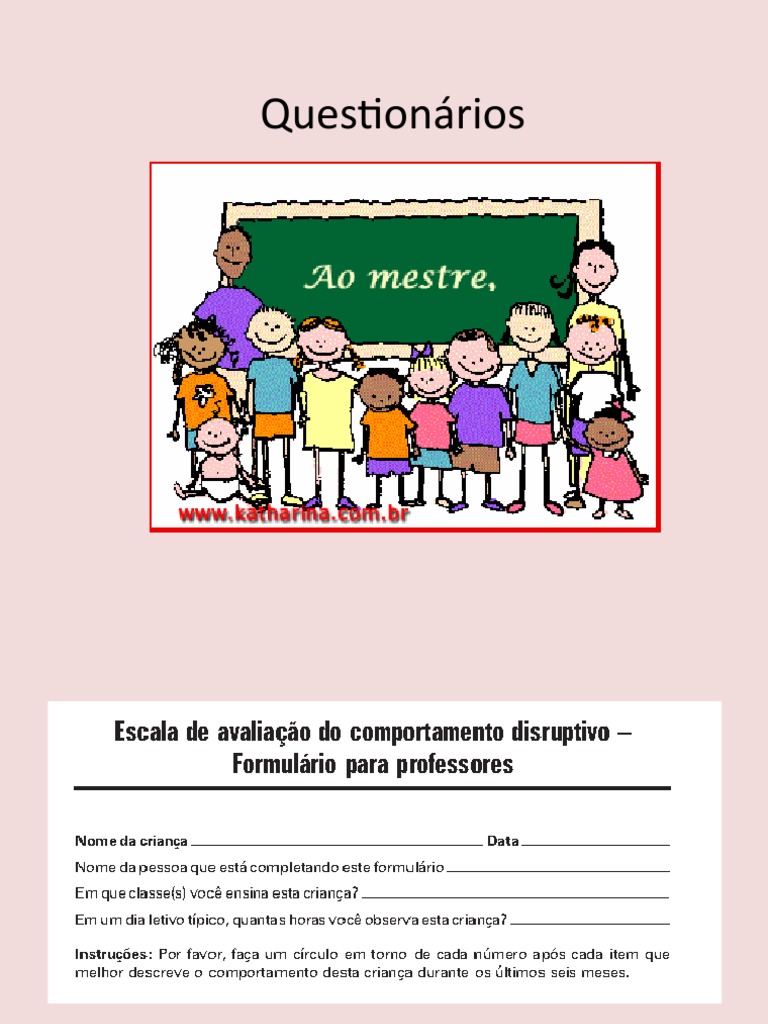 Questionário para Professor TDAH | PDF