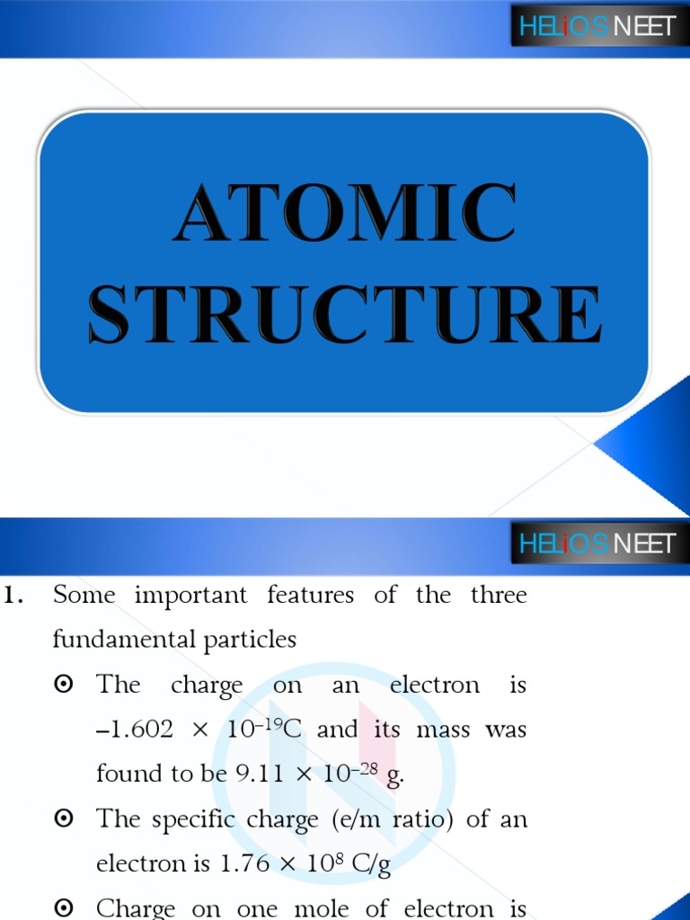 Atomic Structure Chemistry PPT April 2020 | PDF | Atomic Orbital | Electron