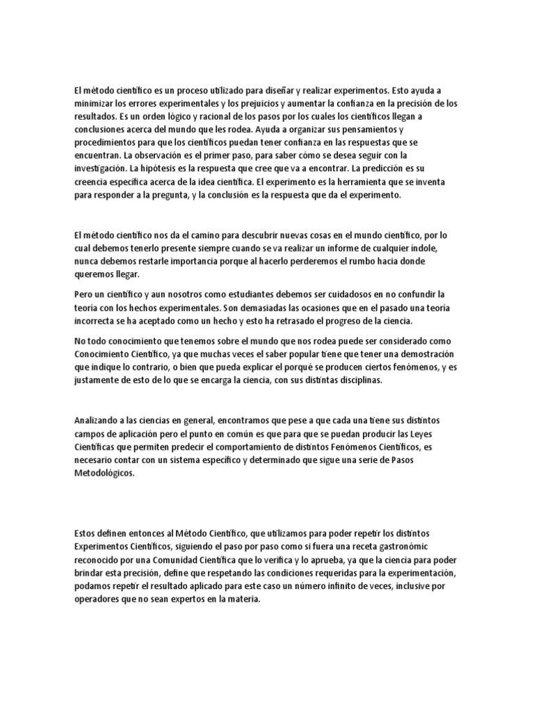 Discusion Metodo Cientifico | PDF | Método científico | Teoría