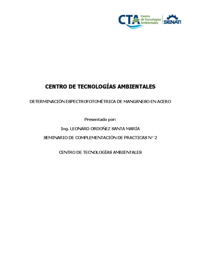 Primer Seminario Senati | PDF | Manganeso | Sustancias químicas