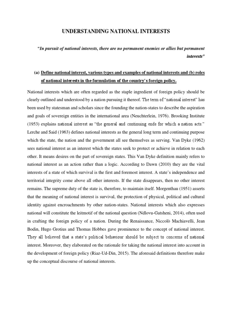National Interests and Foreign Policy Explained | PDF | Nigeria ...