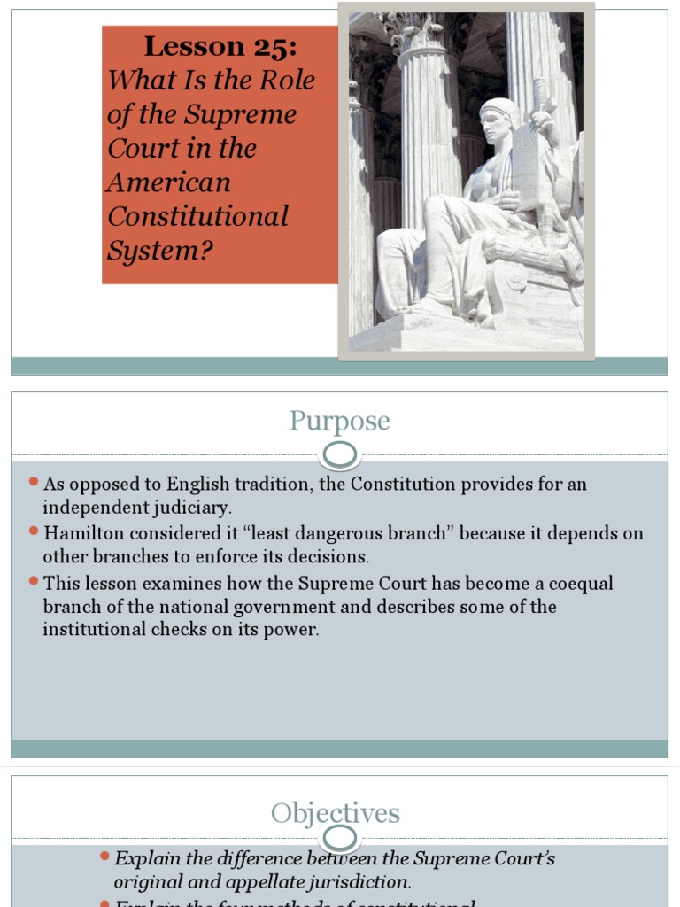 What Is The Role of The Supreme Court in The American Constitutional ...