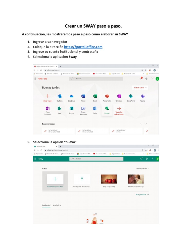 Crear un Sway: Guía Paso a Paso | PDF | Multimedia | Informática