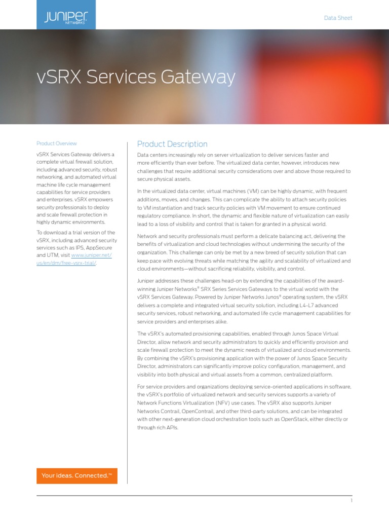 VSRX Services Gateway: Product Description | PDF | Antivirus Software ...