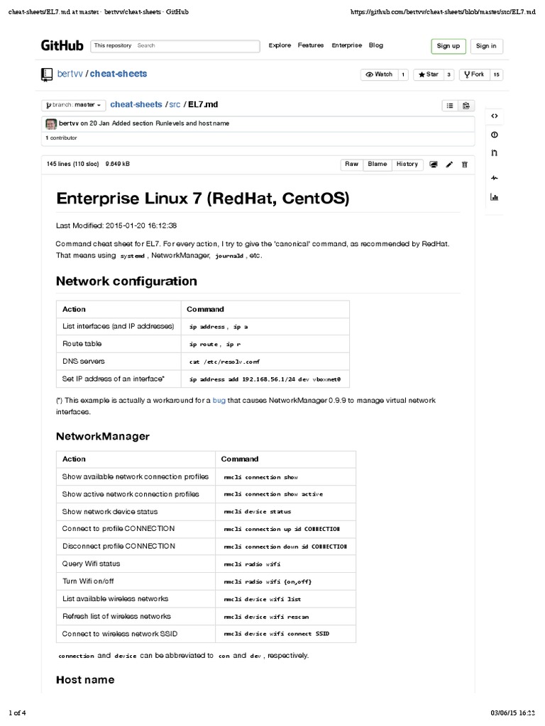 Enterprise Linux 7 (Redhat, Centos) : Network Configuration | Download Free PDF | Firewall ...