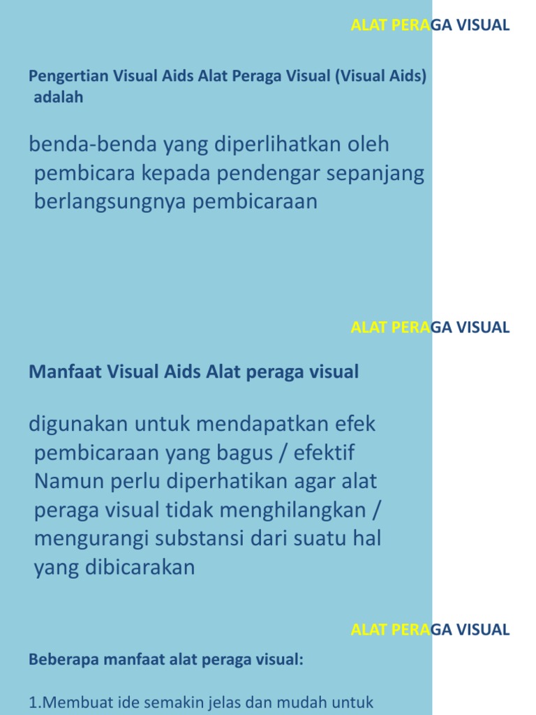 Adoc - Tips - Alat Peraga Visual Pengertian Visual Aids Alat Per PDF | PDF