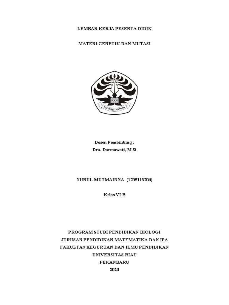 LKPD Materi Genetik Dan Mutasi | PDF