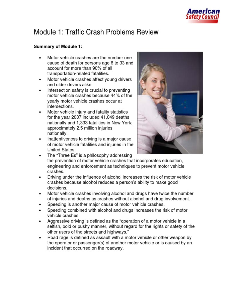 Module 1: Traffic Crash Problems Review | PDF