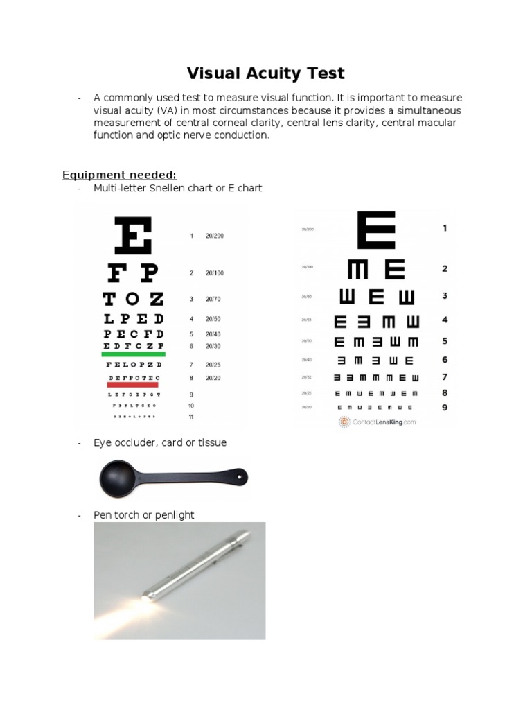 Visual Acuity Test: Equipment Needed | PDF | Visual Acuity | Senses