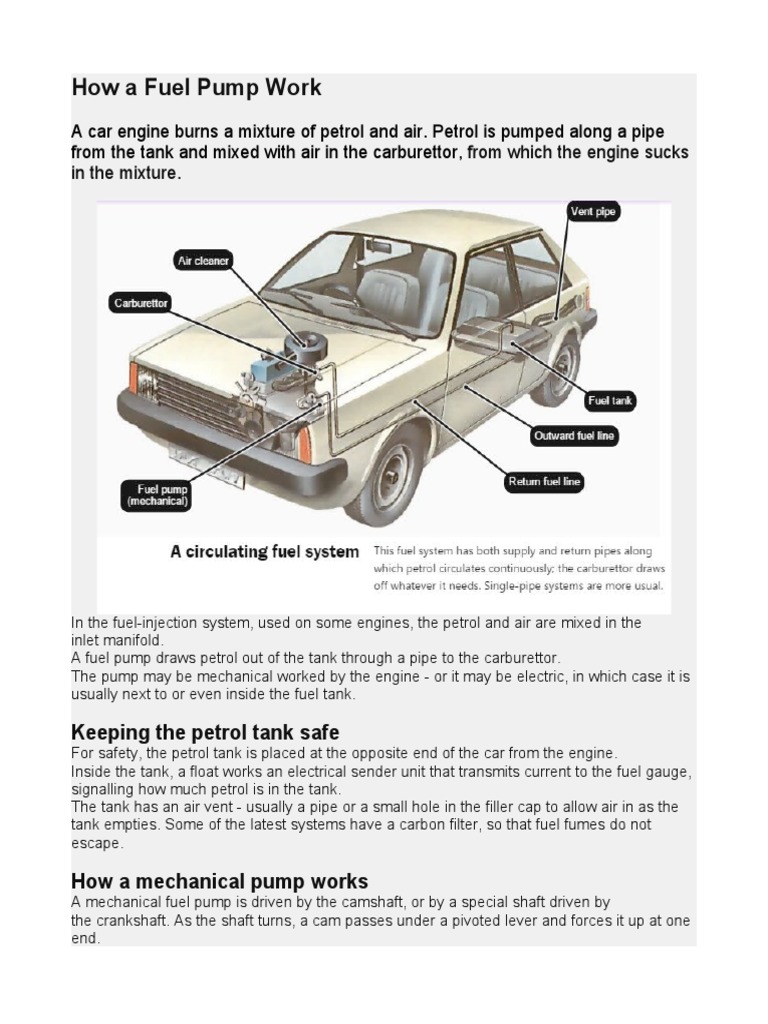 How A Fuel Pump Work | PDF | Carburetor | Pump