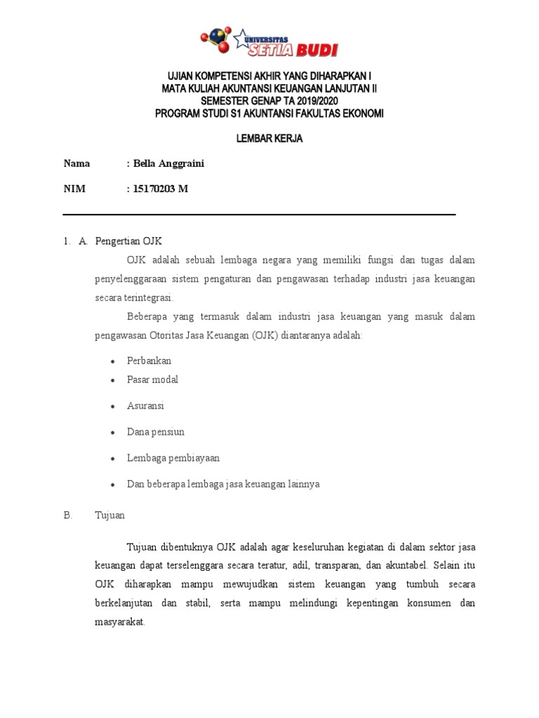 Template Lembar Kerja UKAD I AKL II-2020 | PDF