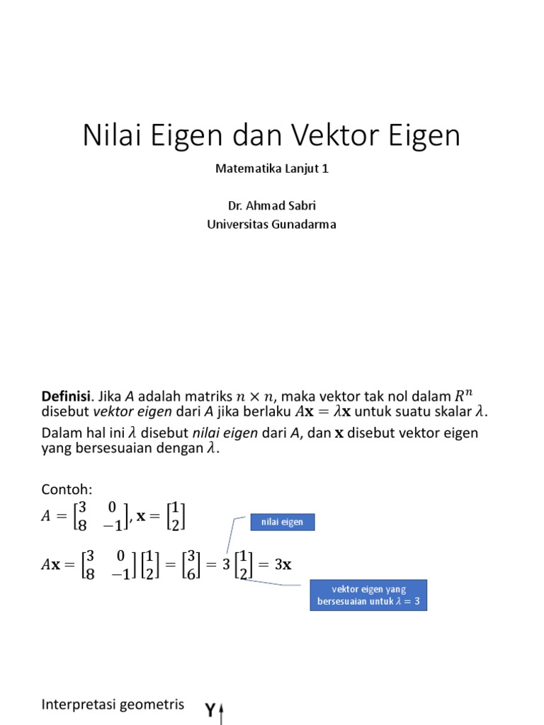 Matematika Lanjut: Nilai & Vektor Eigen | PDF | Sains & Matematika