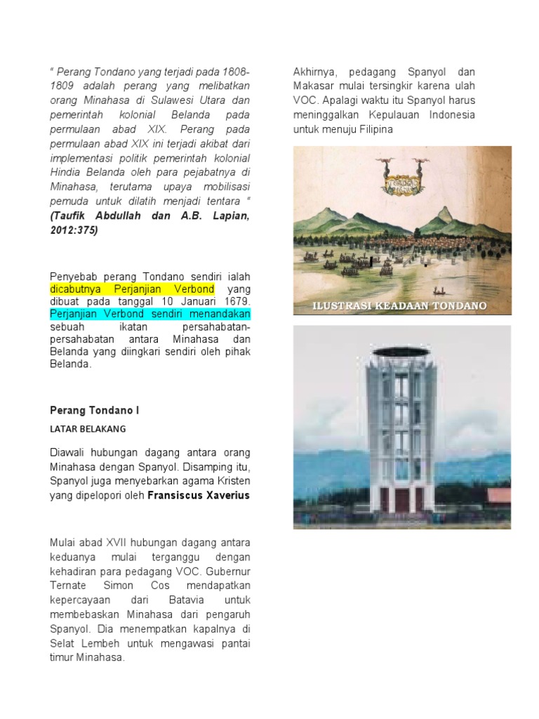Perang Tondano: Perlawanan Minahasa 1808 | PDF