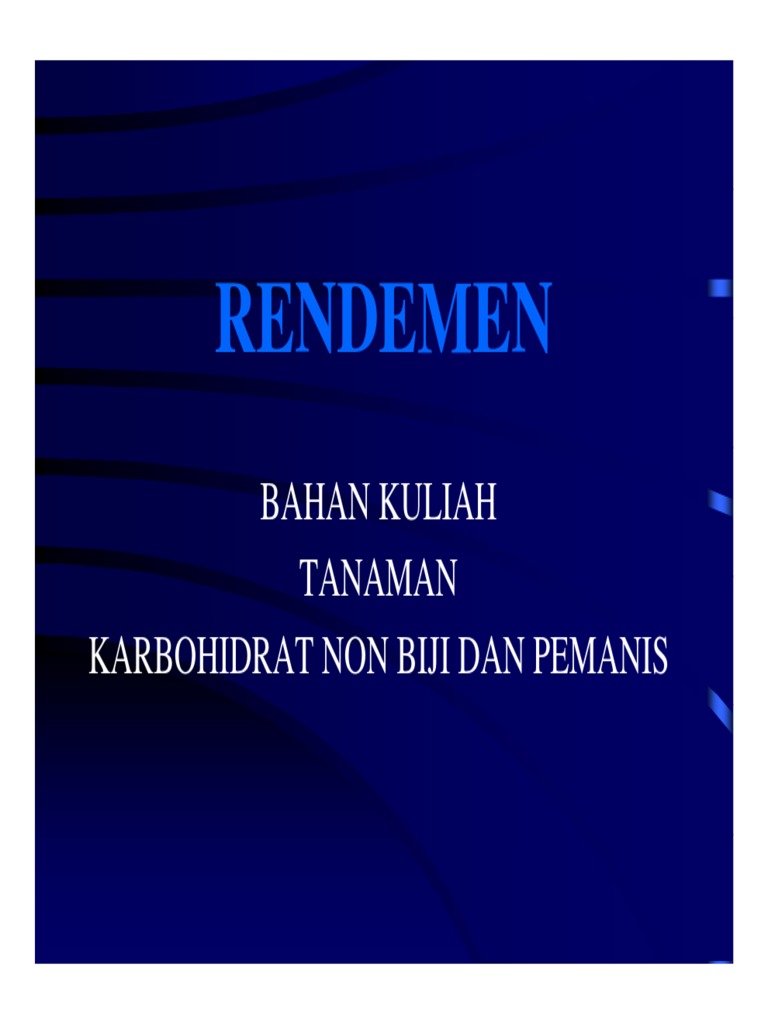 Penghitungan Rendemen Tebu dan Efisiensi | PDF