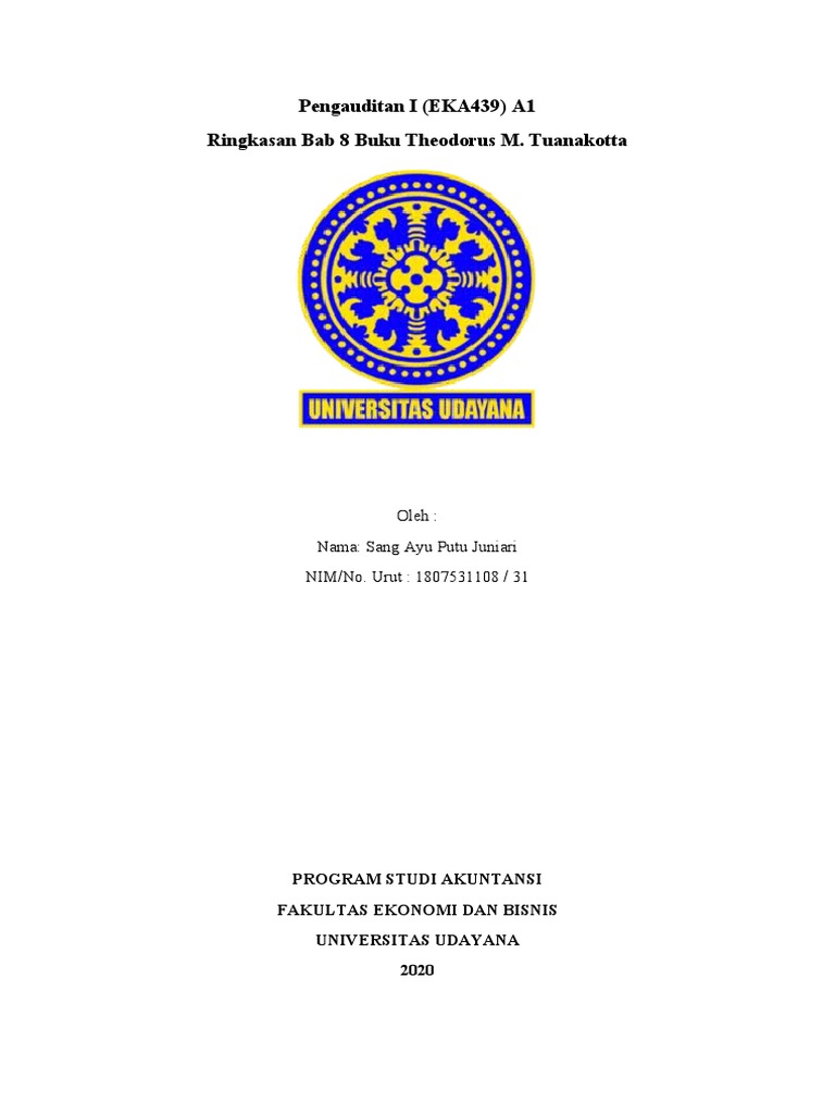 Pengauditan I Tugas Bab 8 | PDF