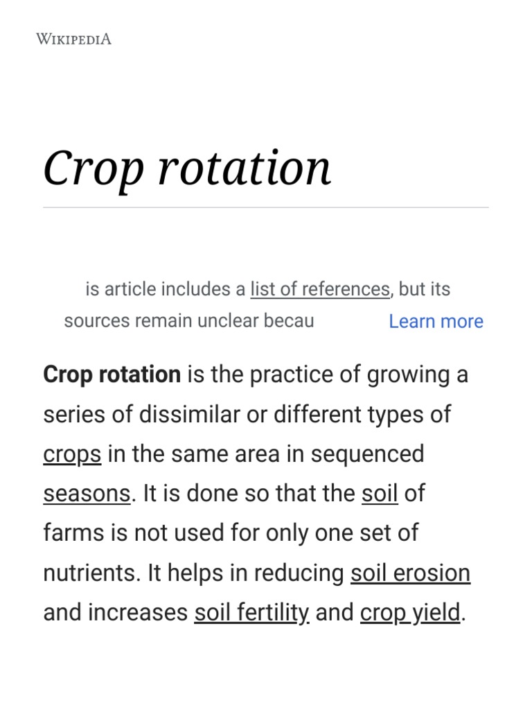Crop Rotation - Wikipedia PDF | PDF | Crop Rotation | Agriculture