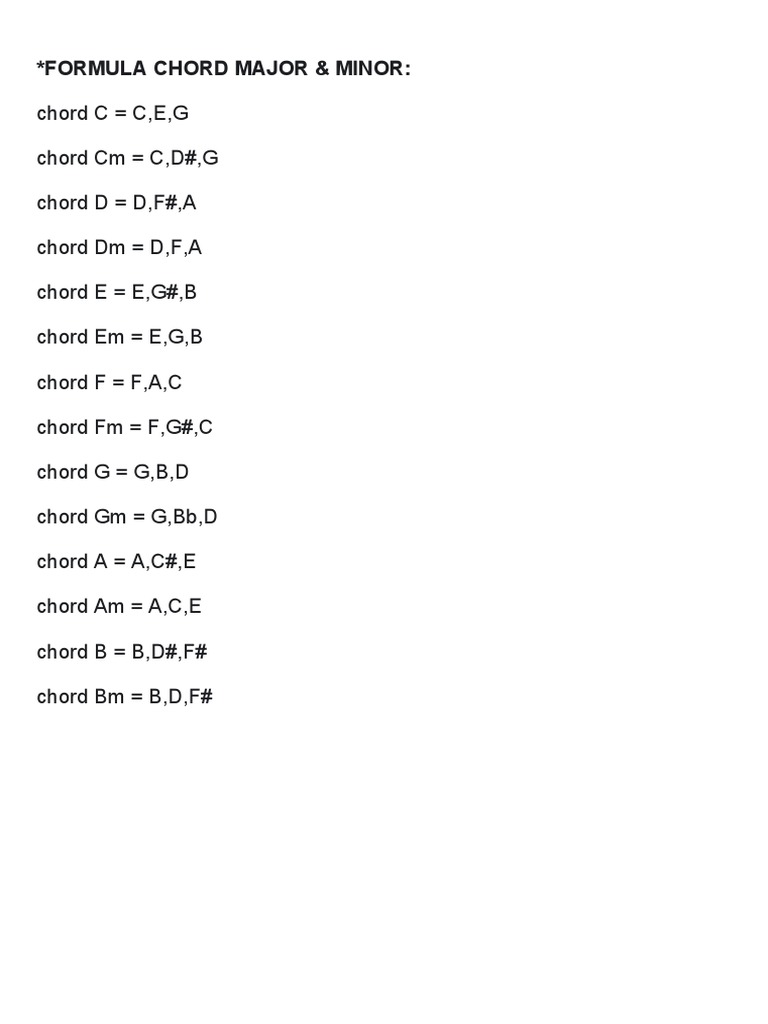 Formula Chord Major | PDF