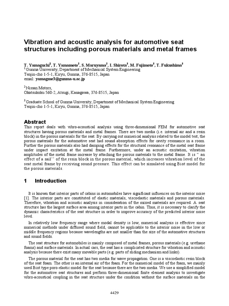 Vibration Analysis of Automotive Seats | PDF | Foam | Finite Element Method