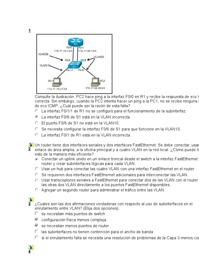 Examen 6 Ccna3 Pdf Enrutador Computación Conmutador De Red