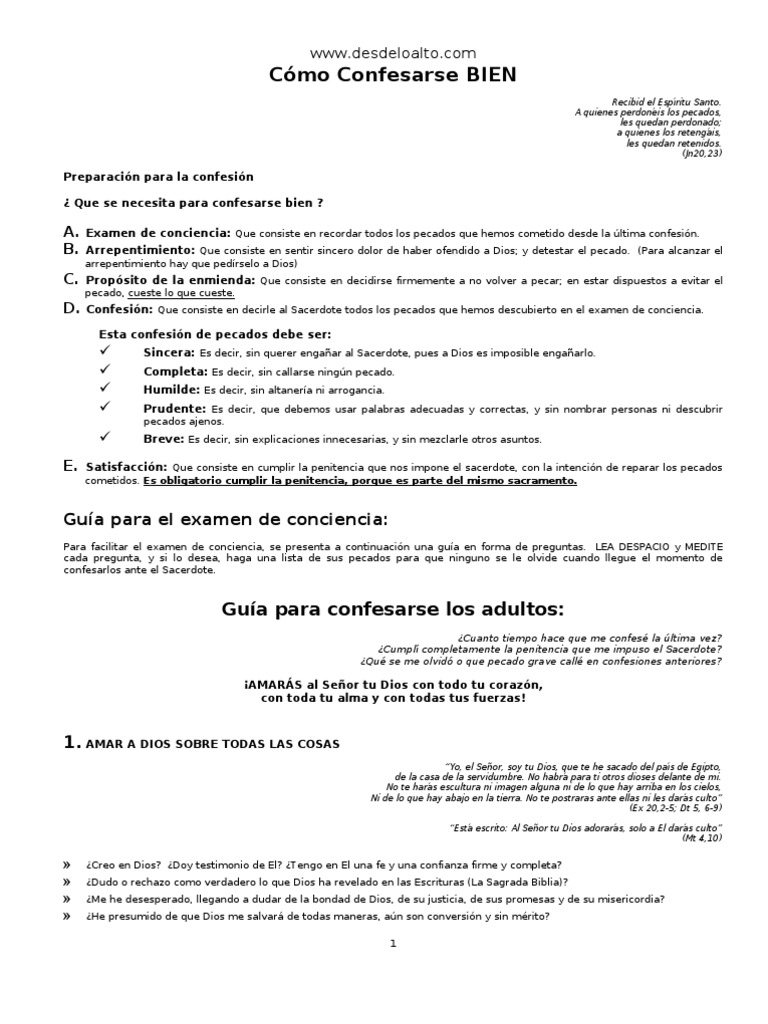 Como Confesarse Bien | PDF | Pecado | eucaristía