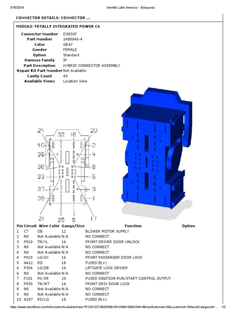 Tipm C6 PDF | Download Free PDF | Electrical Connector | Car