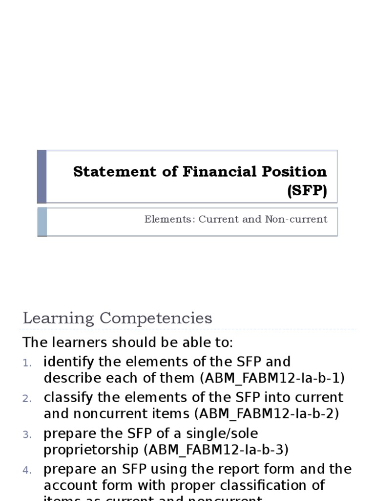 Statement of Financial Position | PDF | Balance Sheet | Equity (Finance)