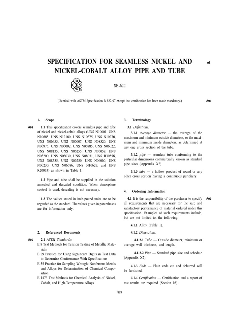 SB - 622 PDF | PDF | Pipe (Fluid Conveyance) | Density
