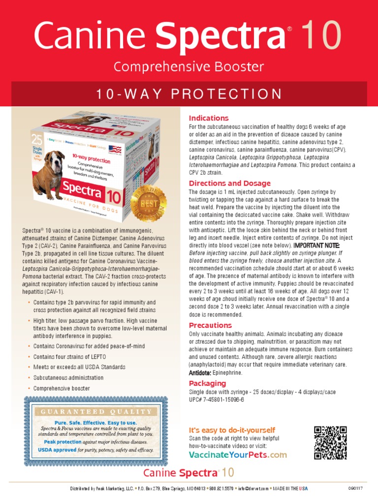 Spectra 10 Detail Sheet PDF | PDF | Vaccines | Infection