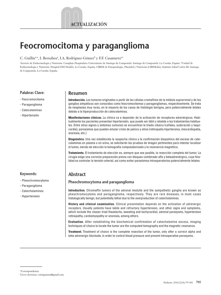 Feocromocitoma y Paraganglioma | PDF | Enfermedades y trastornos | Medicina