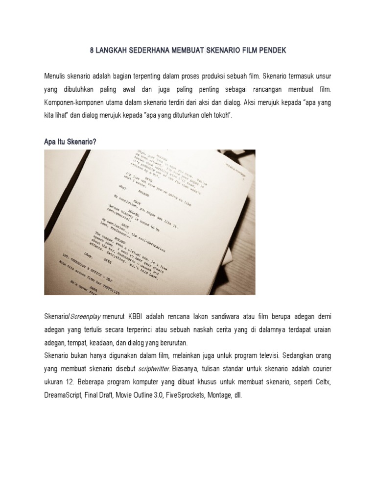 8 Langkah Sederhana Membuat Skenario Film Pendek | PDF