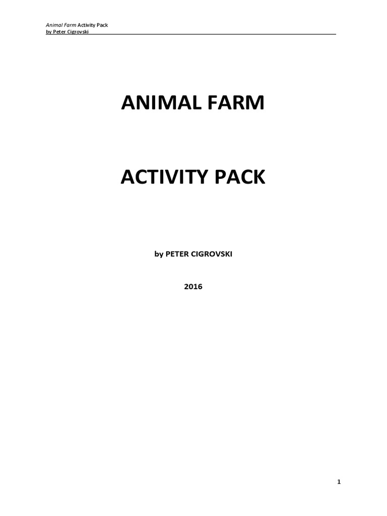 Animal Farm Activity Pack Overview | PDF | George Orwell