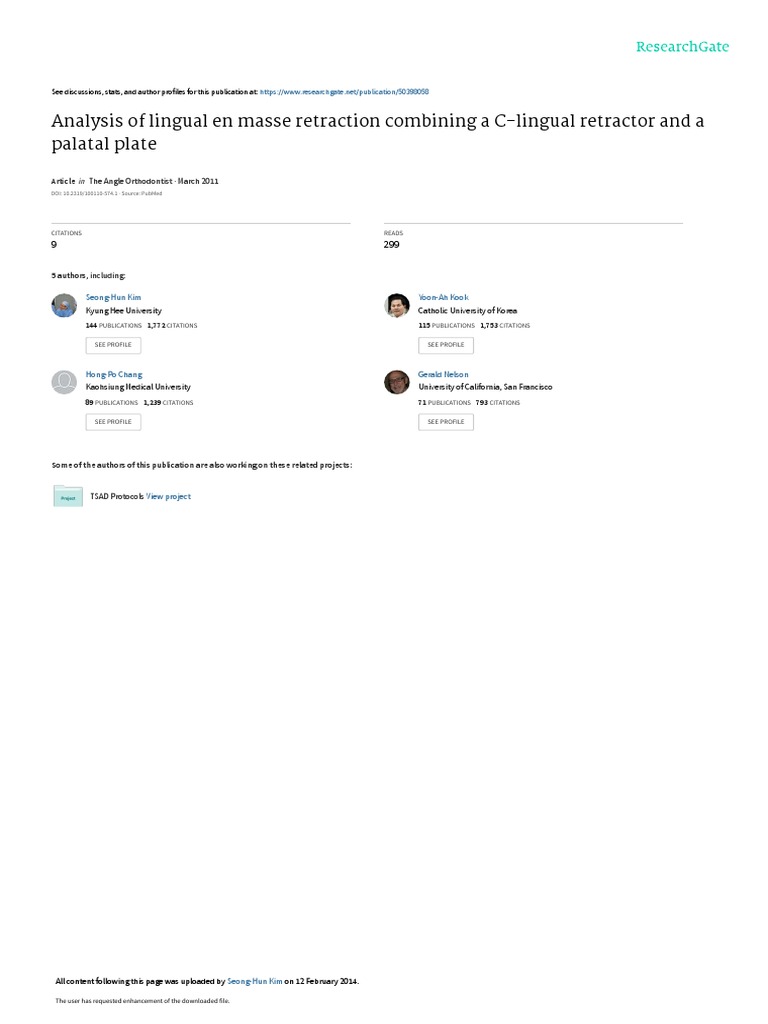 Analysis of Lingual en Masse Retraction Combining | PDF | Orthodontics ...