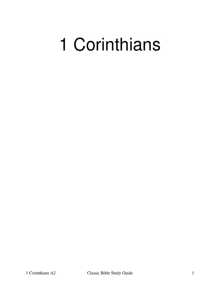 1 Corinthians: 1 Corinthians A2 Classic Bible Study Guide 1 | PDF ...