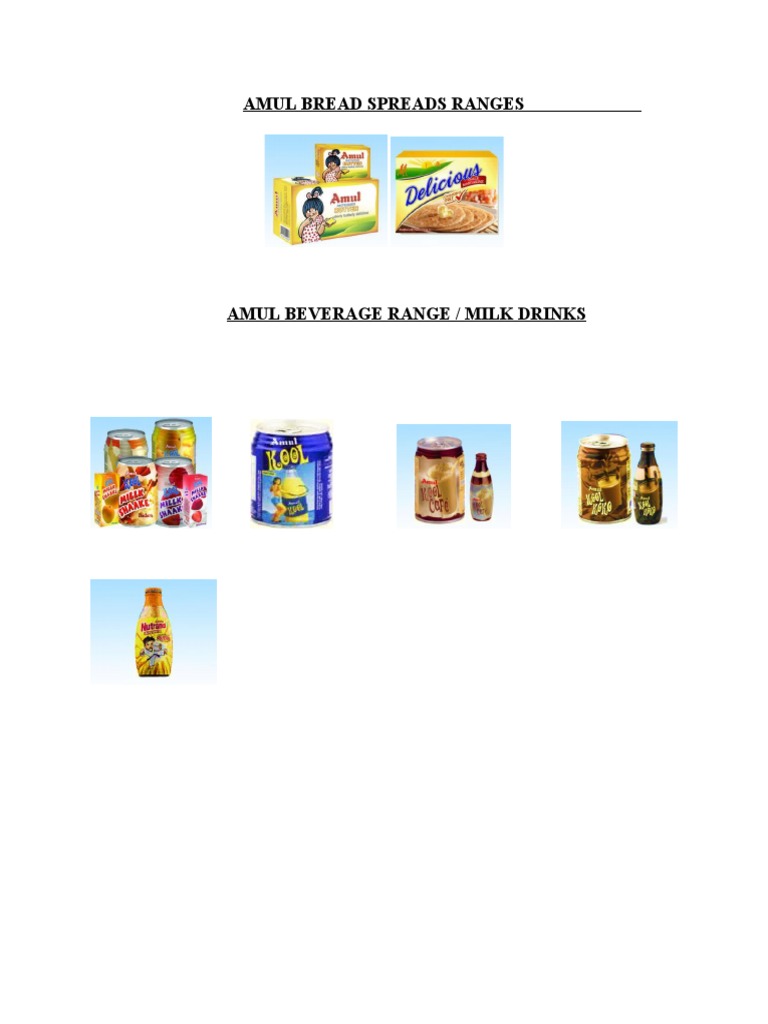 Amul Bread Spreads Ranges | PDF