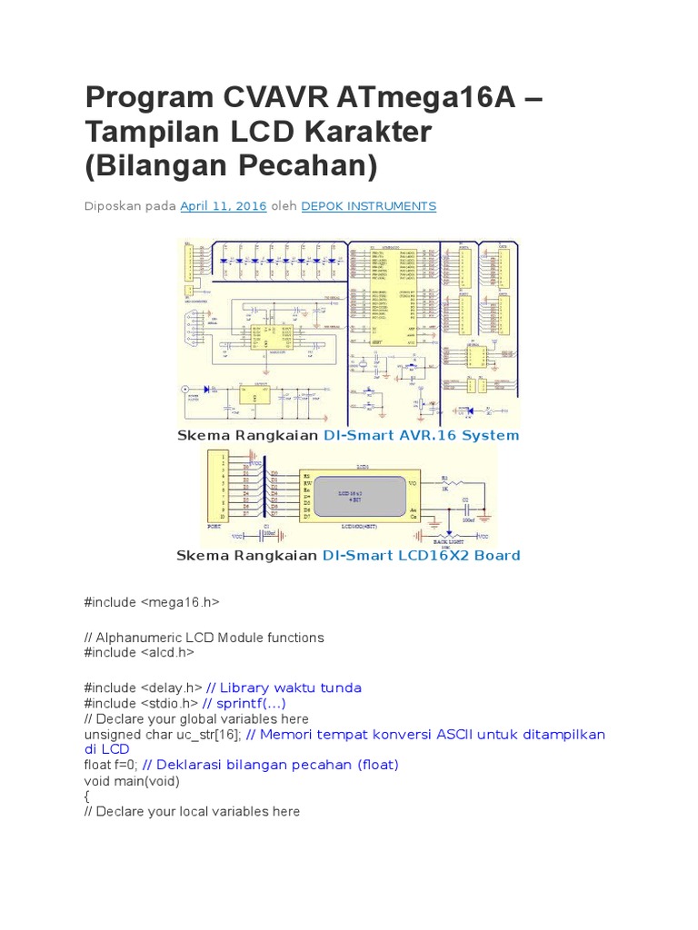 Program CVAVR ATmega16A | PDF | Analog To Digital Converter | Electronic Circuits