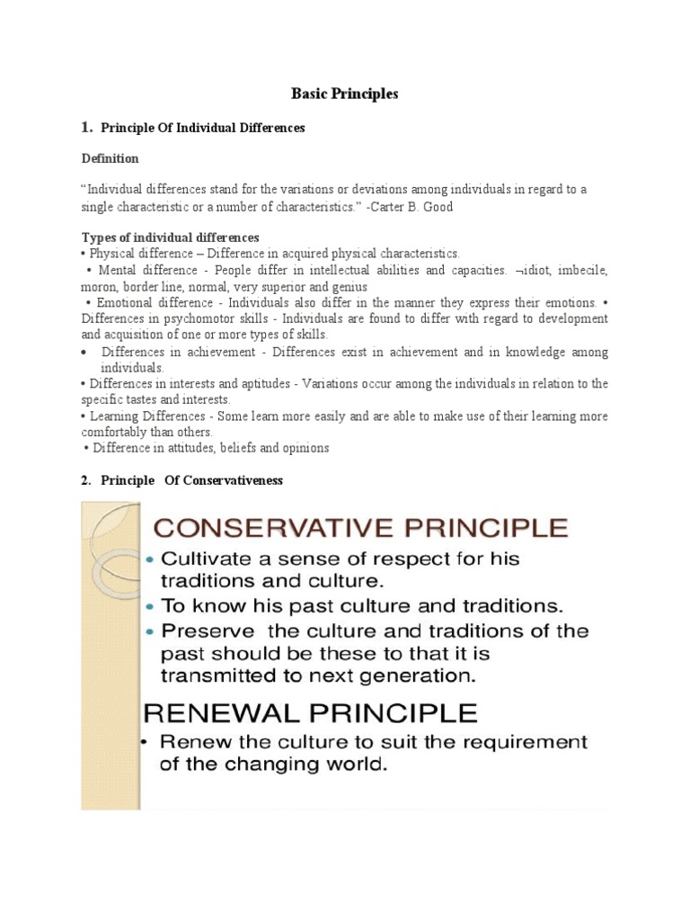 Basic Principles: Principle of Individual Differences | Download Free ...
