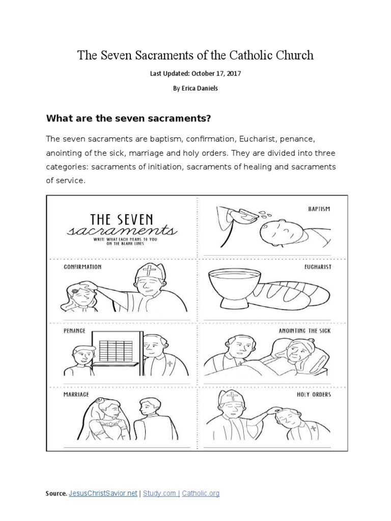 The Seven Sacraments of The Catholic Church | PDF | Sacraments | Eucharist