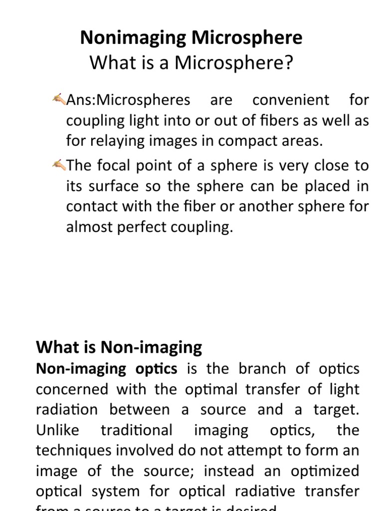 Nonimaging Microsphere: What Is A Microsphere? | PDF | Optics ...