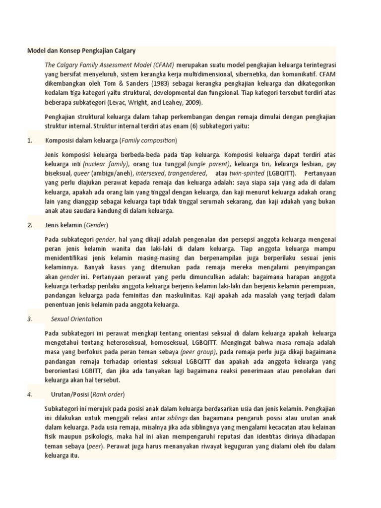 The Calgary Family Assessment Model (CFAM) Merupakan Suatu Model ...