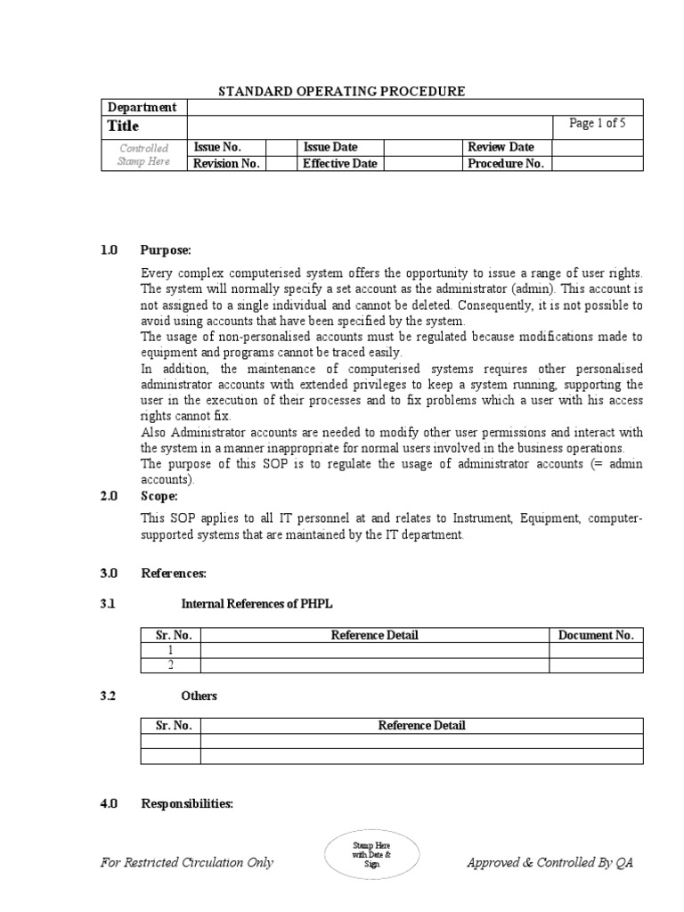 Regulating Administrator Accounts: A Standard Operating Procedure on ...