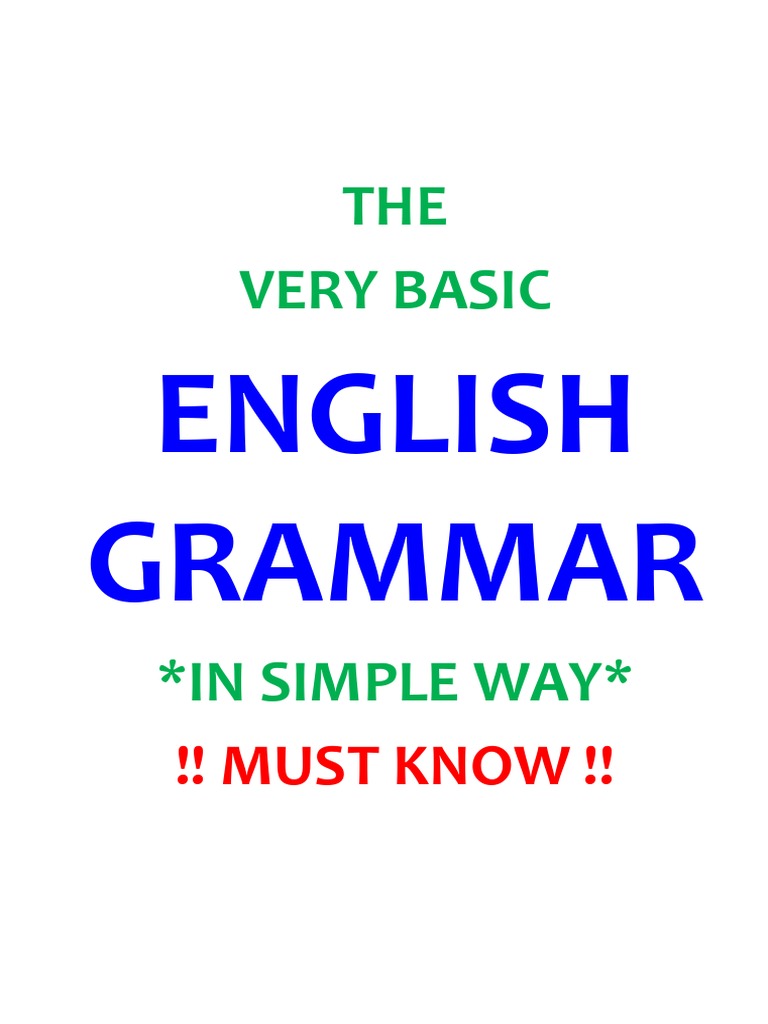 The Very Basic English Grammar | PDF | Subject (Grammar) | Object (Grammar)