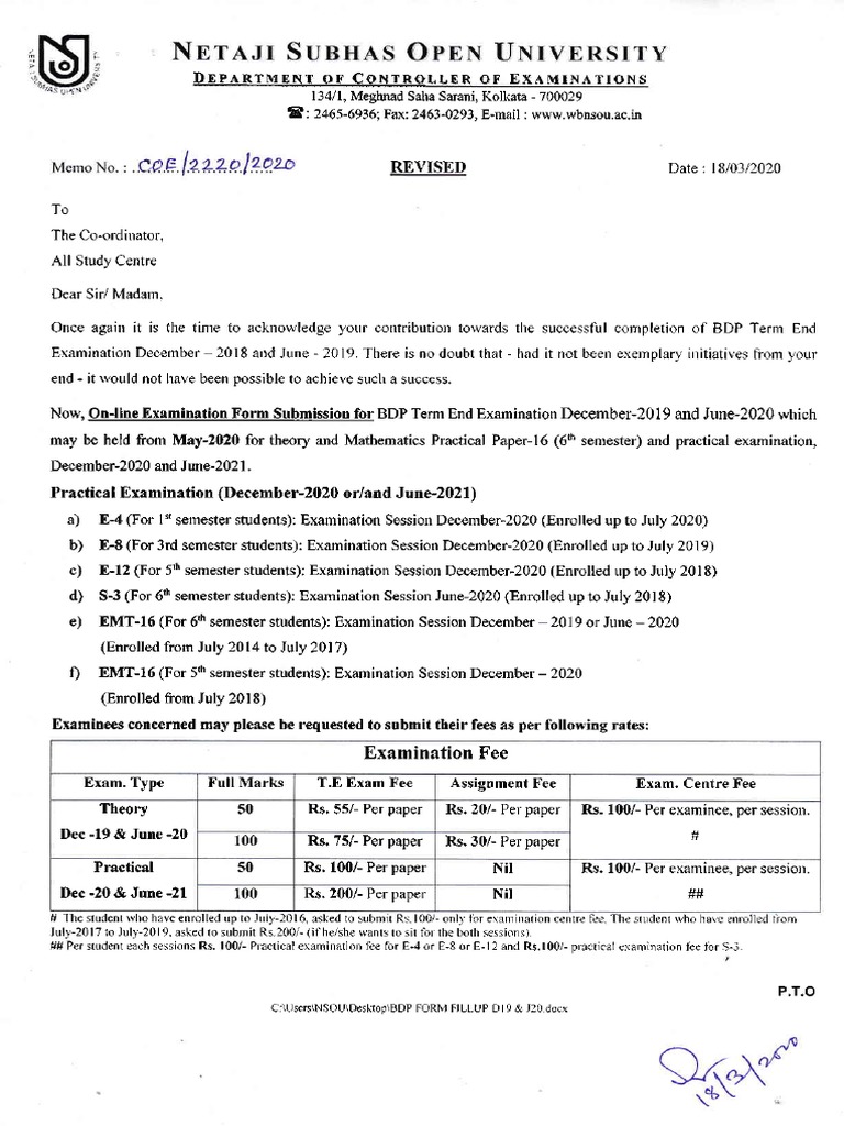 BDP Exam Form Submission Guide | PDF | Payments | Banking