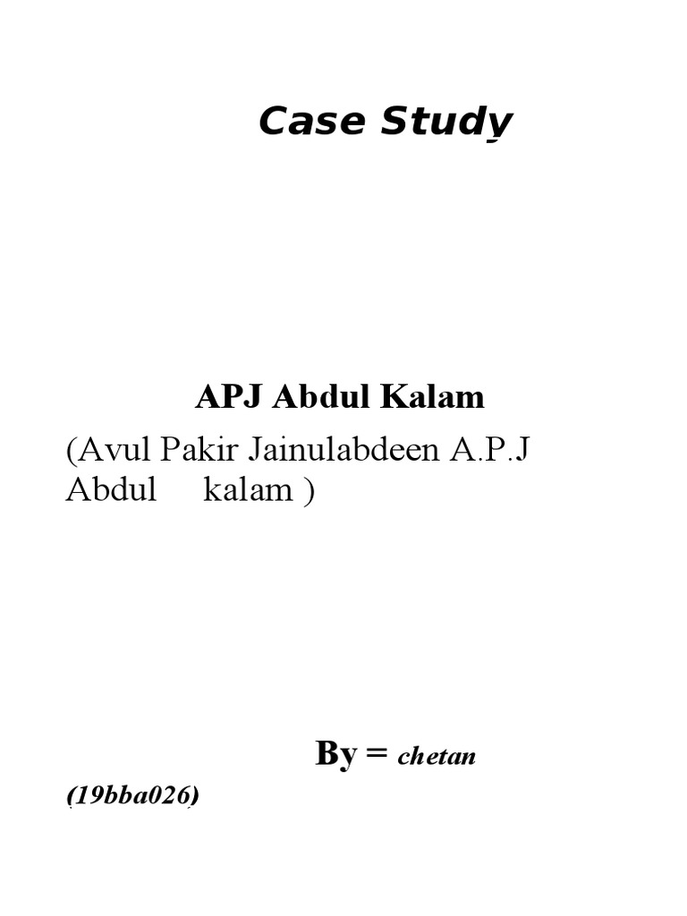 Apj Case Study | PDF | Defence | Science
