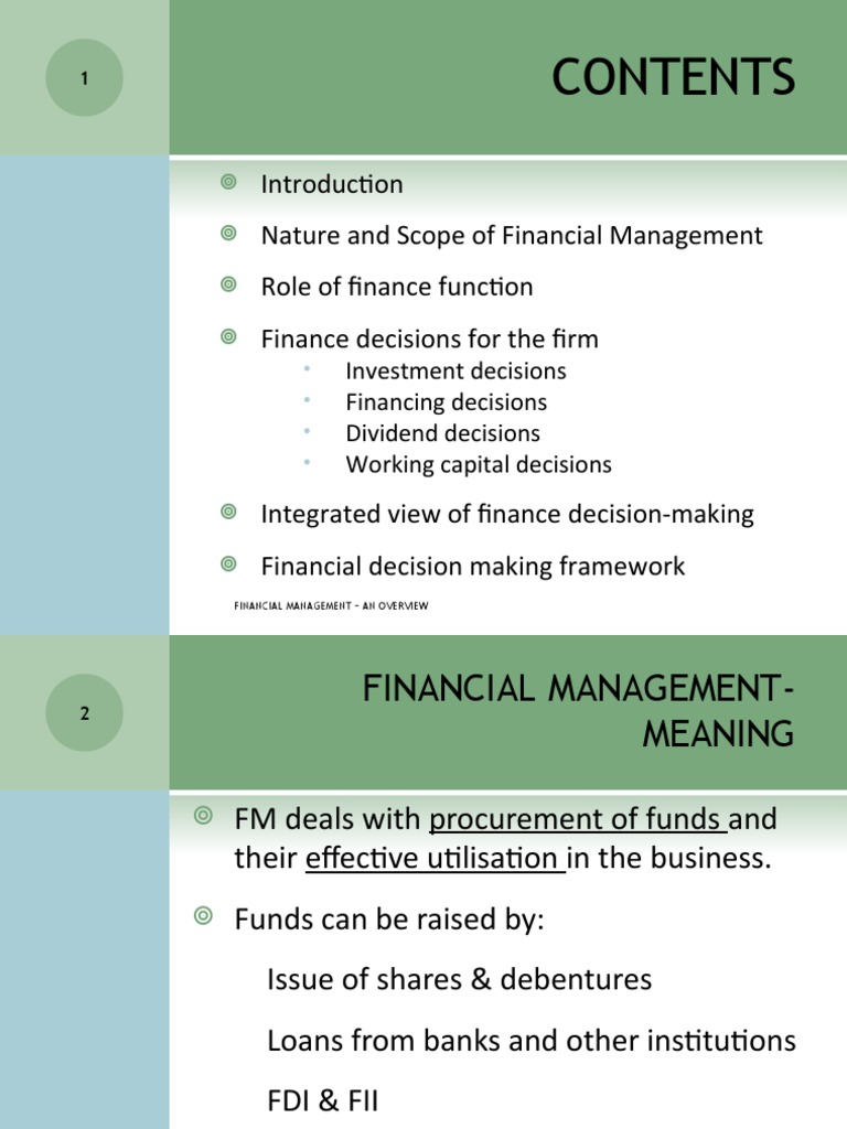 Nature and Scope of Financial Management | PDF | Financial Capital ...